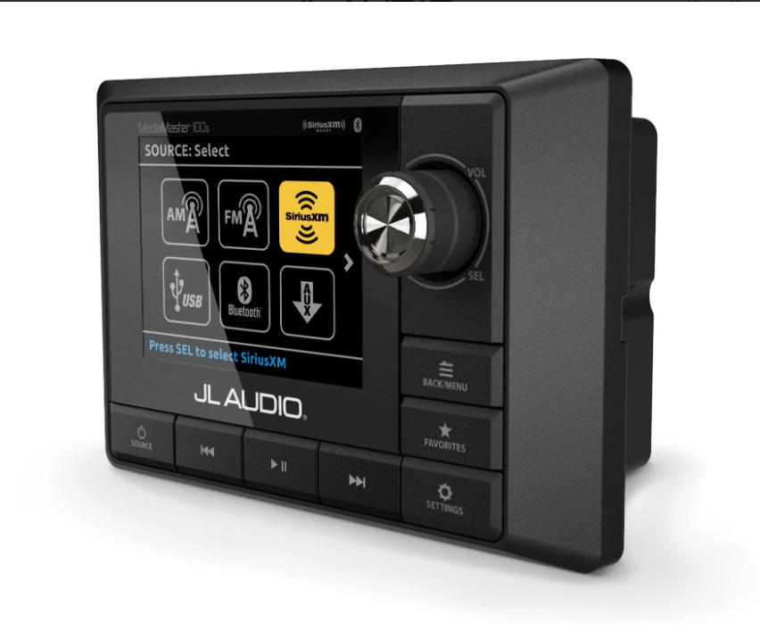 JL Audio MM100s-BE Weatherproof Source Unit with Full-Color LCD Display ...